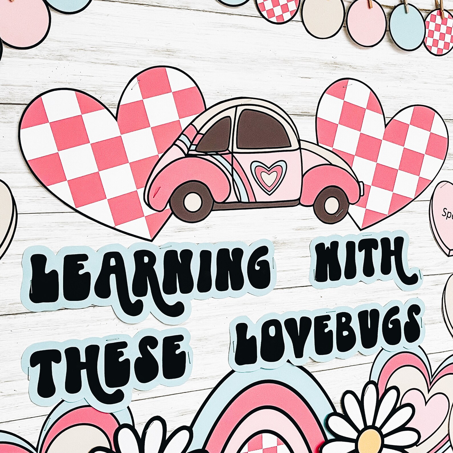 Groovy Valentine's Day Bulletin Board Retro February - Etsy