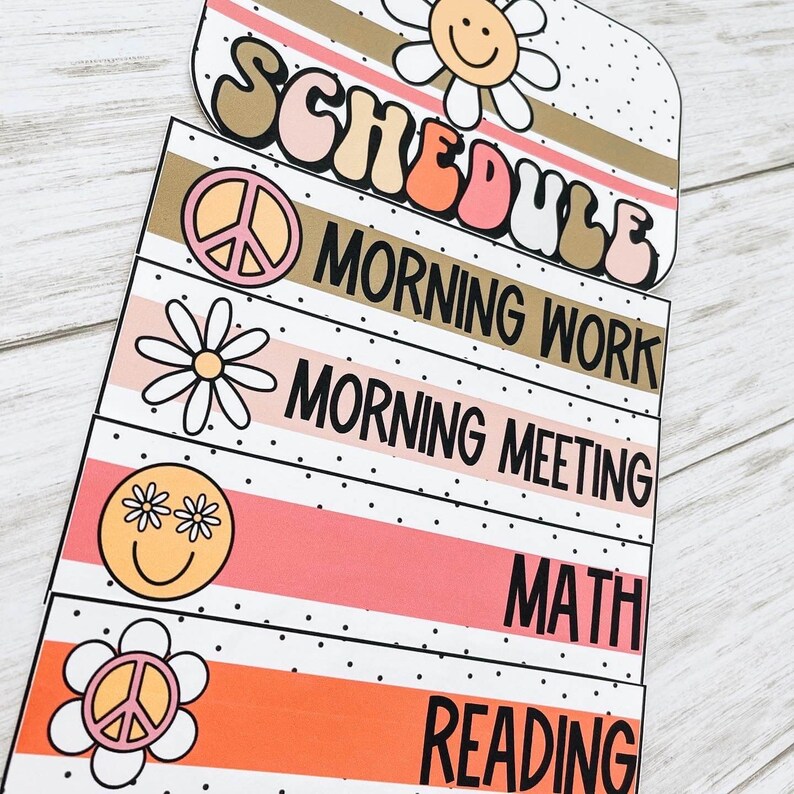 Retro Classroom Decor Classroom Schedule - Etsy