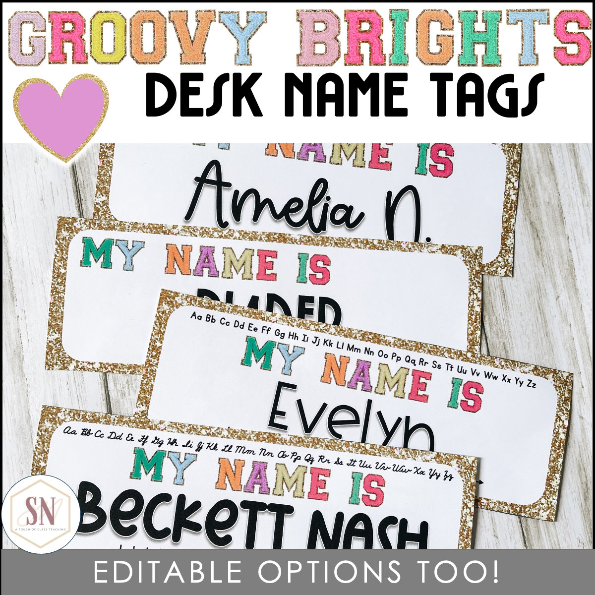 Groovy Classroom Decor Desk Name Plates - Etsy