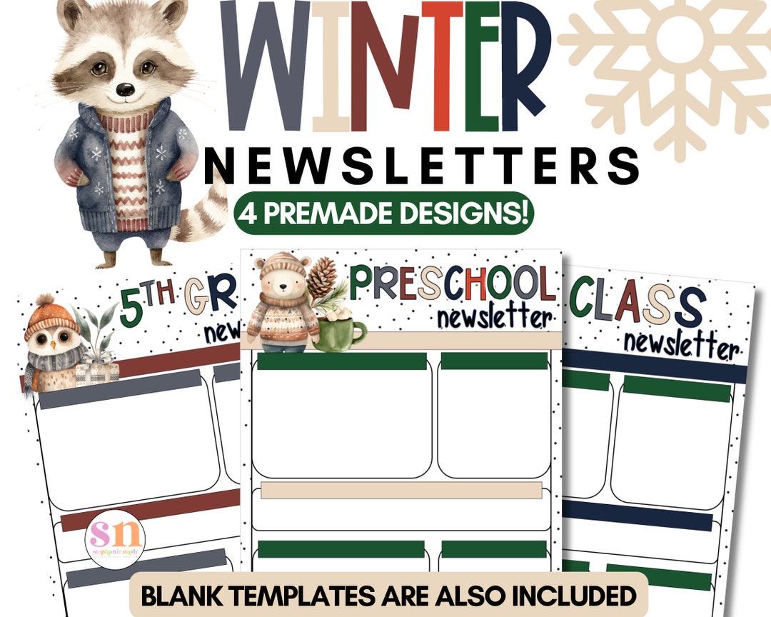 Winter Newsletters | January Newsletter | January Newsletter Editable ...