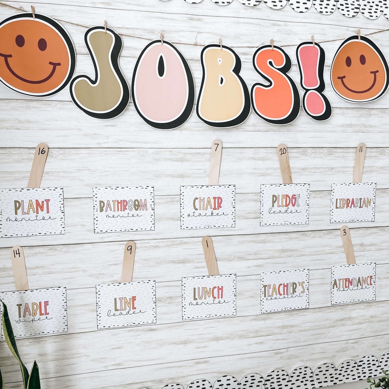 Retro Classroom Decor Classroom Jobs Display - Etsy