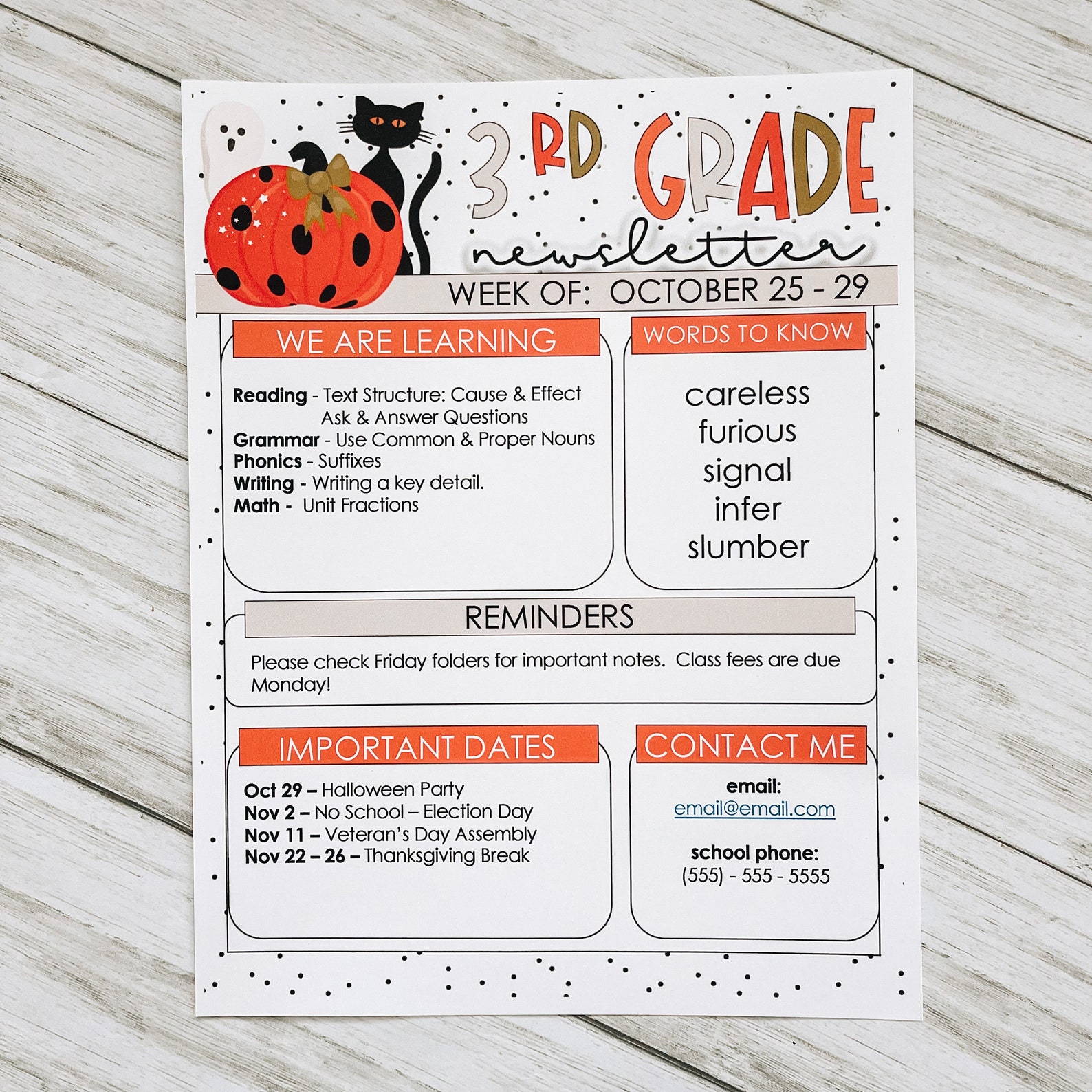 Halloween Newsletter Templates - Etsy