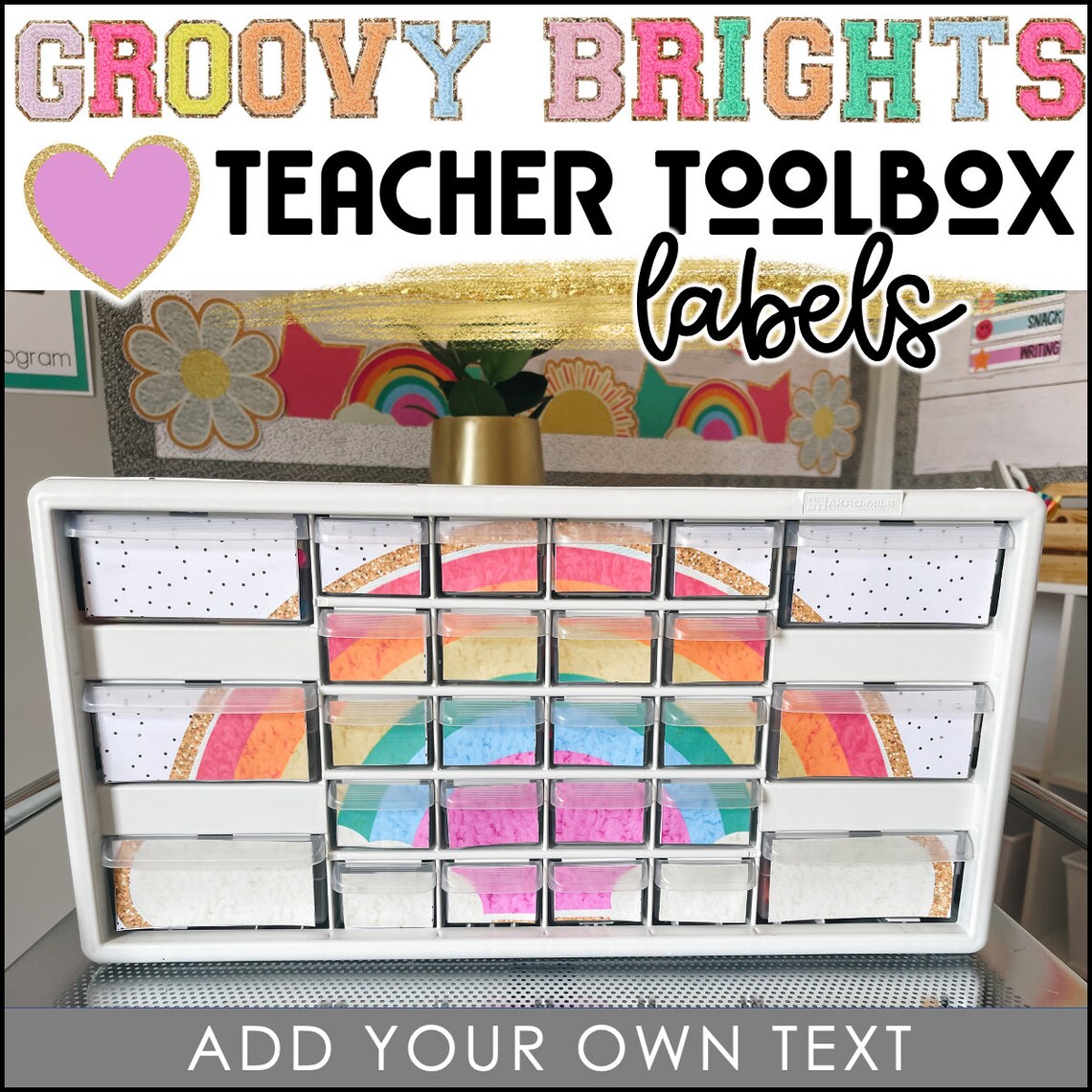 Groovy Classroom Decor Teacher Toolbox Labels - Etsy