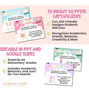 End of the Year Awards | End of Year Certificates | Editable Student ...