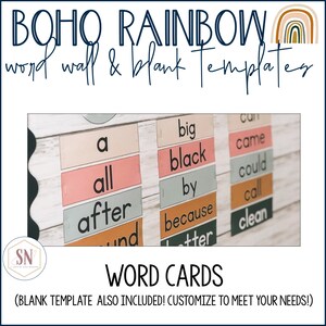 Boho Rainbow Word Wall Kit - Etsy