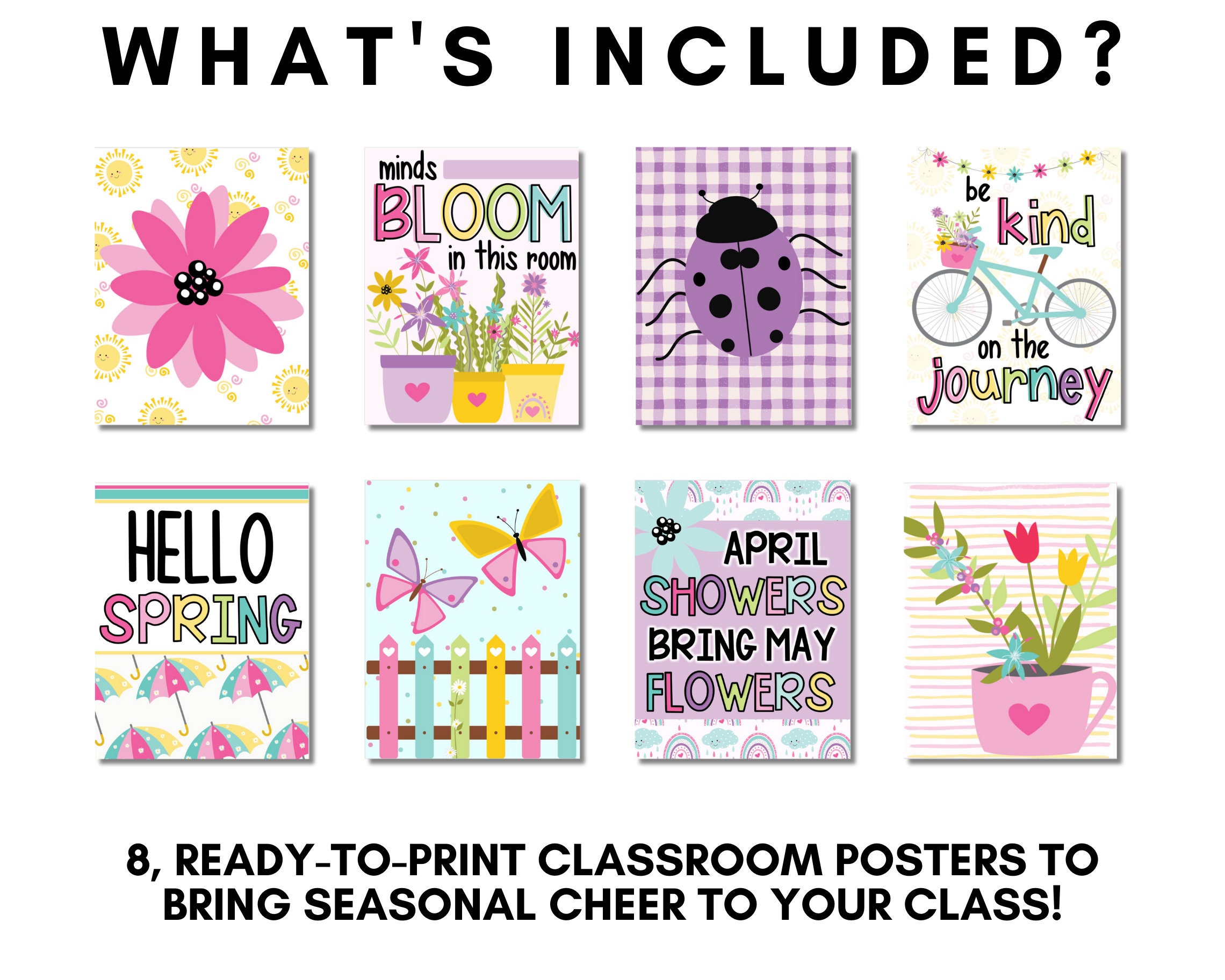 Spring Bulletin Board | April Classroom Posters | Bulletin Board Ideas ...