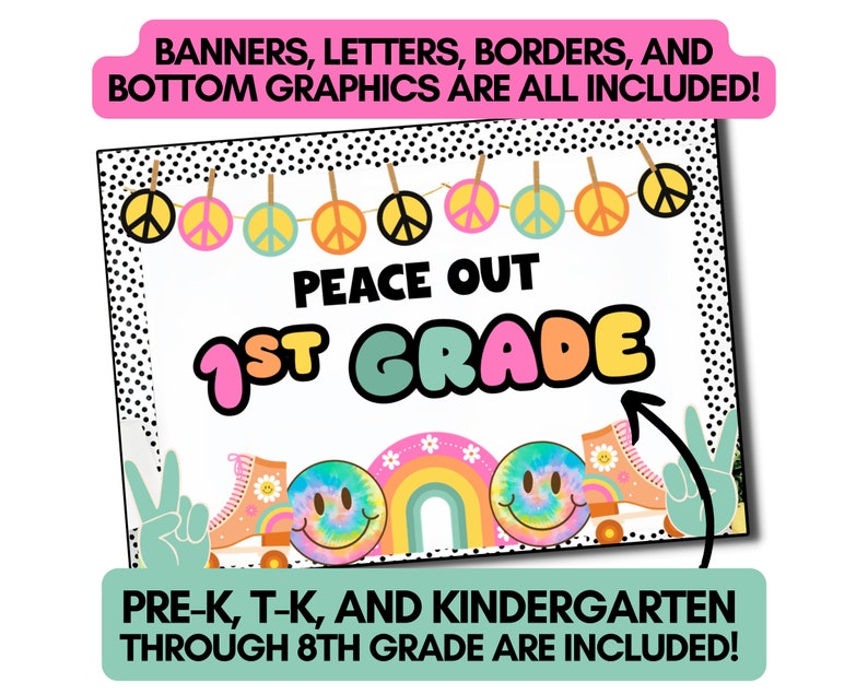 Peace Out Bulletin Board Kit | End of the Year Bulletin Board - Etsy
