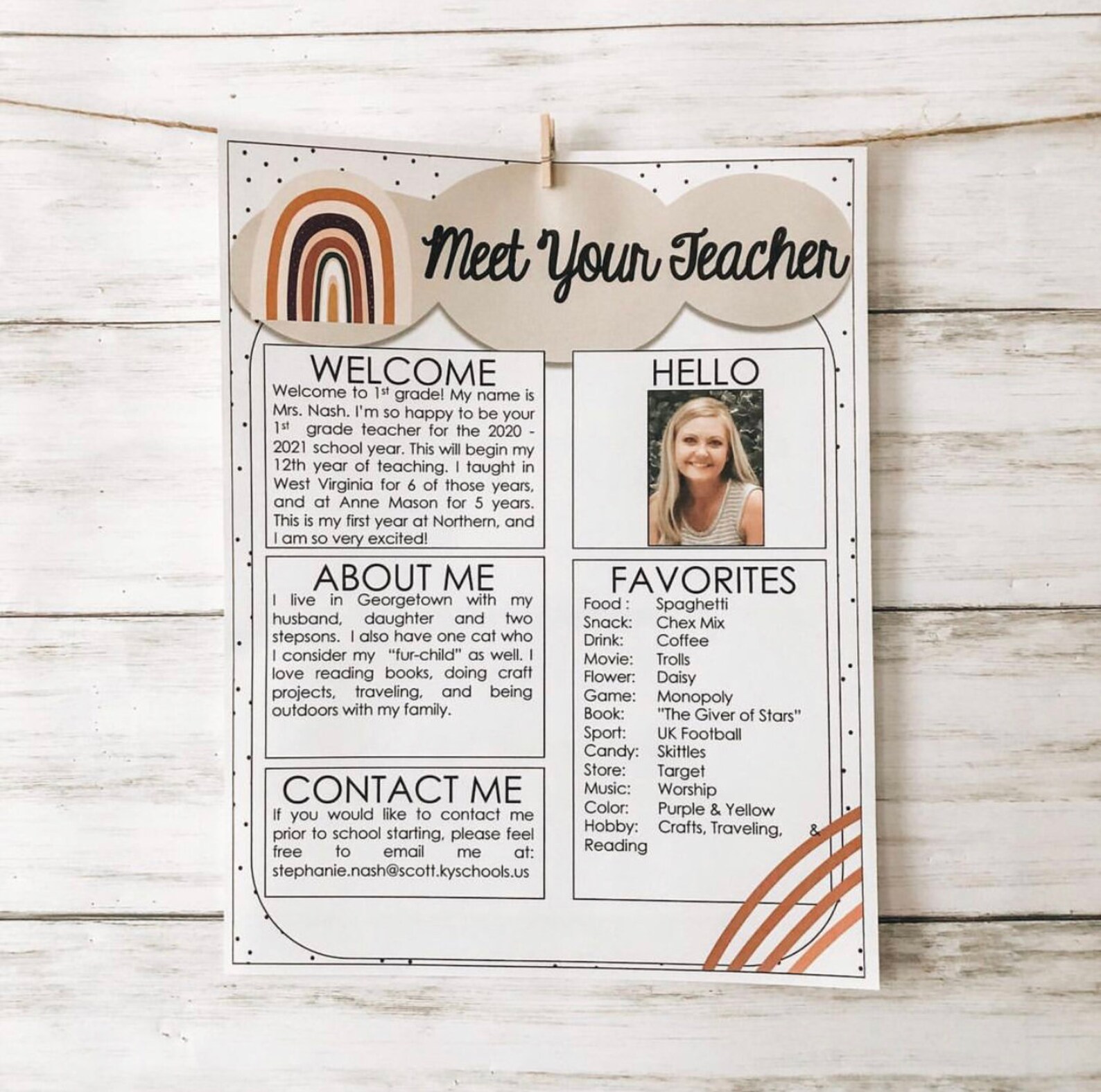 Boho Rainbow Meet the Teacher Templates - Etsy