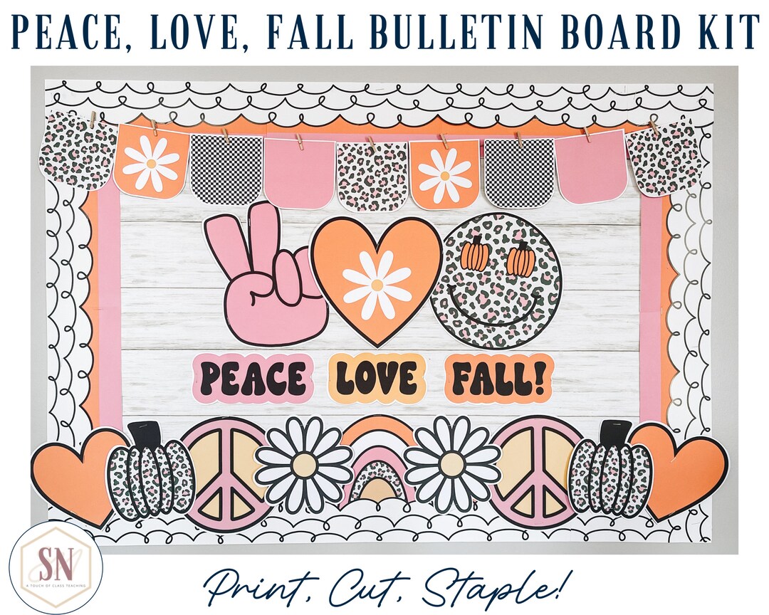 Fall Bulletin Board Kit | Transform Your Space W/ This Groovy Bulletin ...
