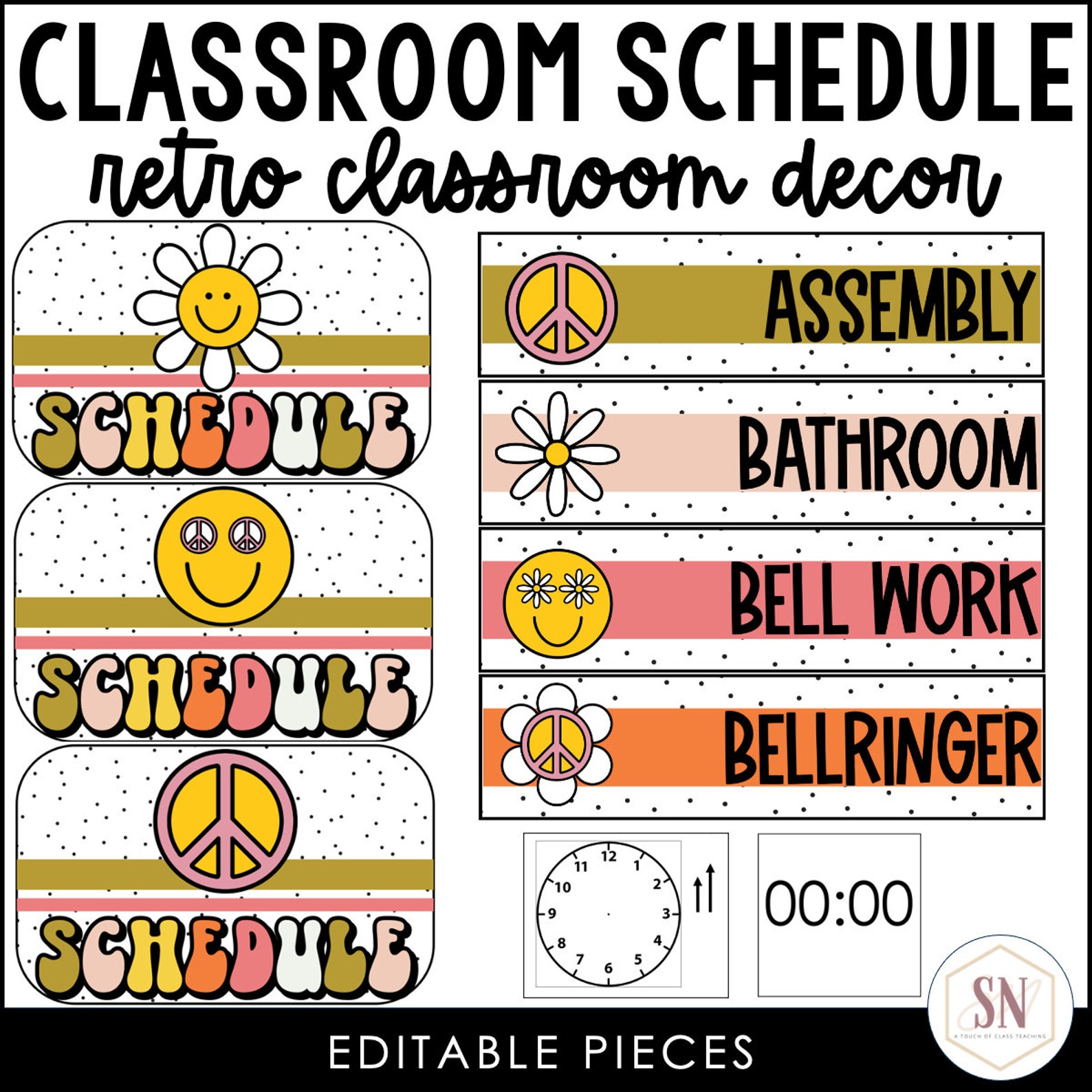 Retro Classroom Decor Classroom Schedule - Etsy