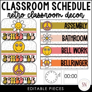 Retro Classroom Decor | Classroom Schedule - Etsy
