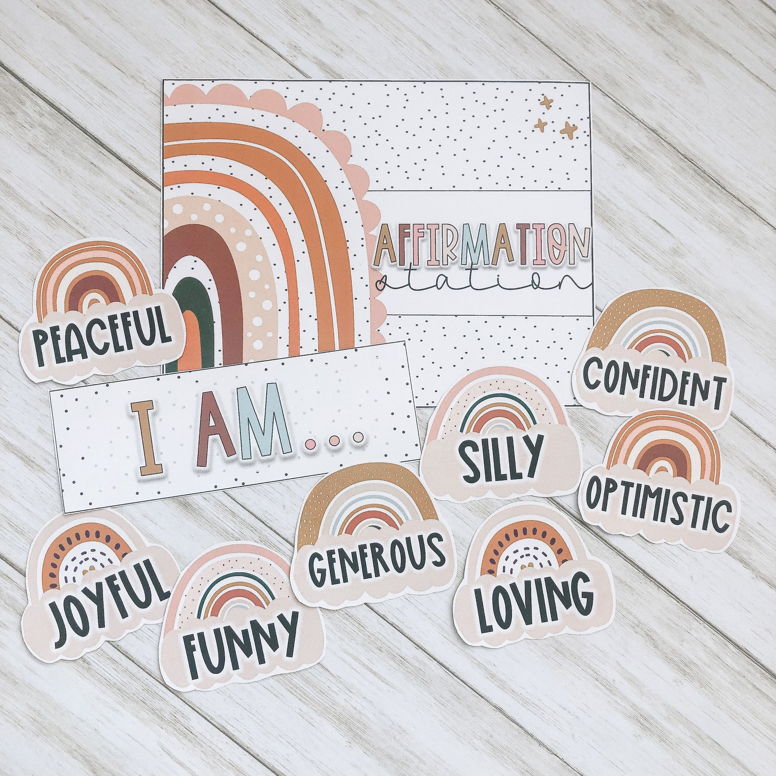 Boho Rainbow Classroom Affirmation Station - Etsy