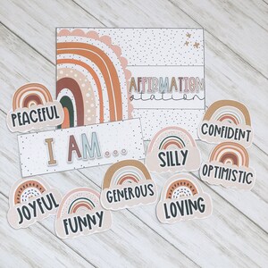 Boho Rainbow Classroom Affirmation Station - Etsy