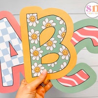 Groovy Retro Varsity Bulletin Board Letters, Letter Clipart, Printable ...