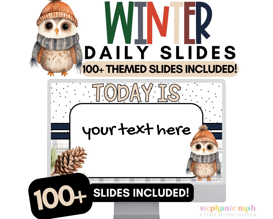 Winter Morning Slides Editable| Winter Daily Slides Editable - Etsy
