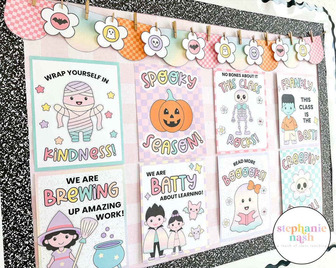 Halloween Bulletin Board Posters | Editable | Halloween Classroom Decor ...