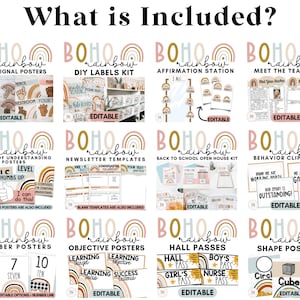 Boho Rainbow Classroom Decor | Neutral Rainbow Decor Bundle 3,000+ Page ...