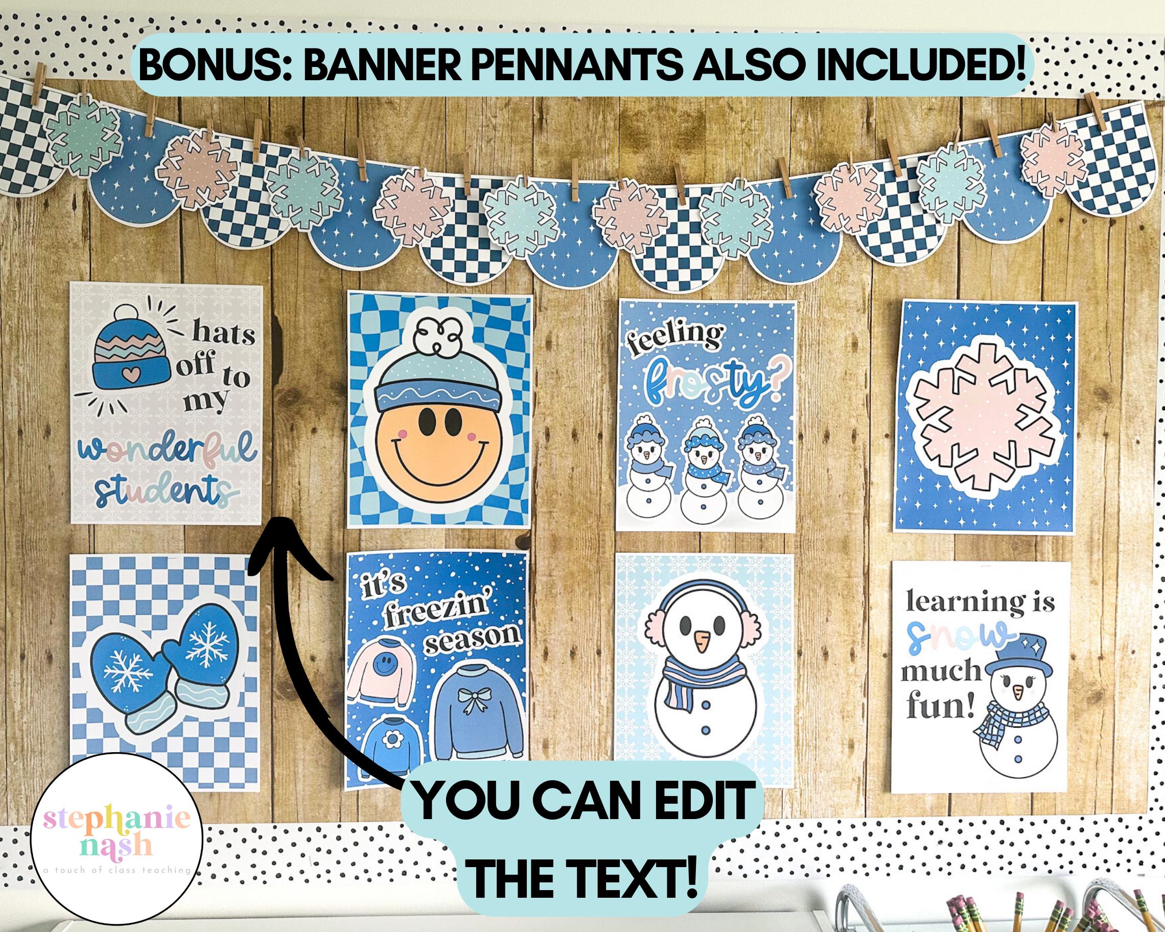 Winter Bulletin Board | Editable | Winter Posters | January Bulletin ...