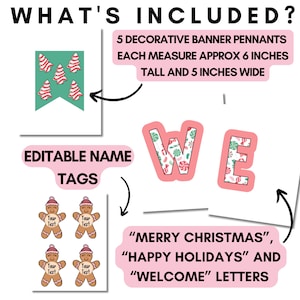 Christmas Door Decor | December Door Decor | Editable | Happy Holidays ...