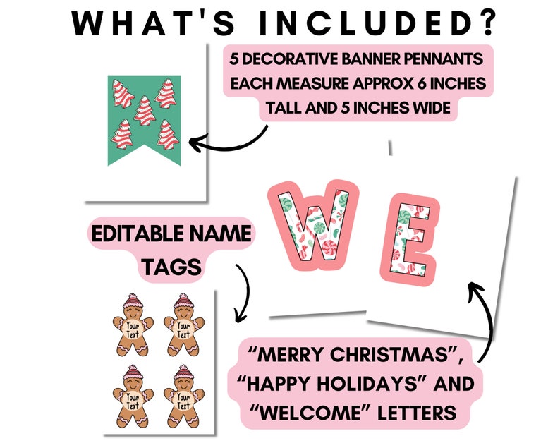 Christmas Door Decor | December Door Decor | Editable | Happy Holidays ...