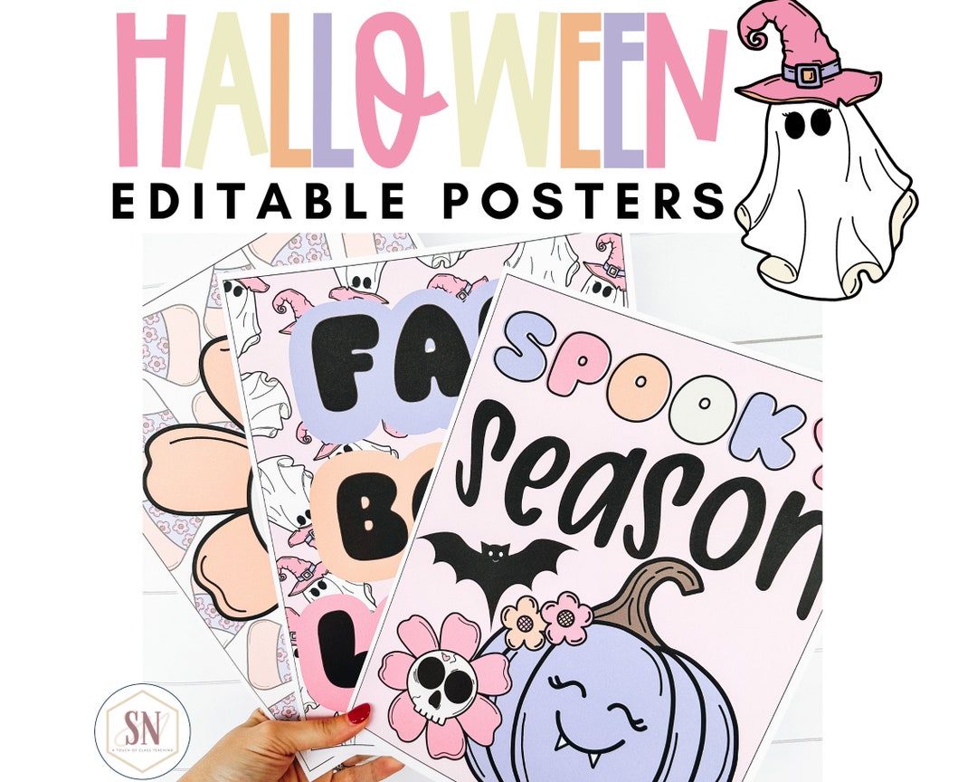 Halloween Bulletin Board Posters | Editable - Etsy