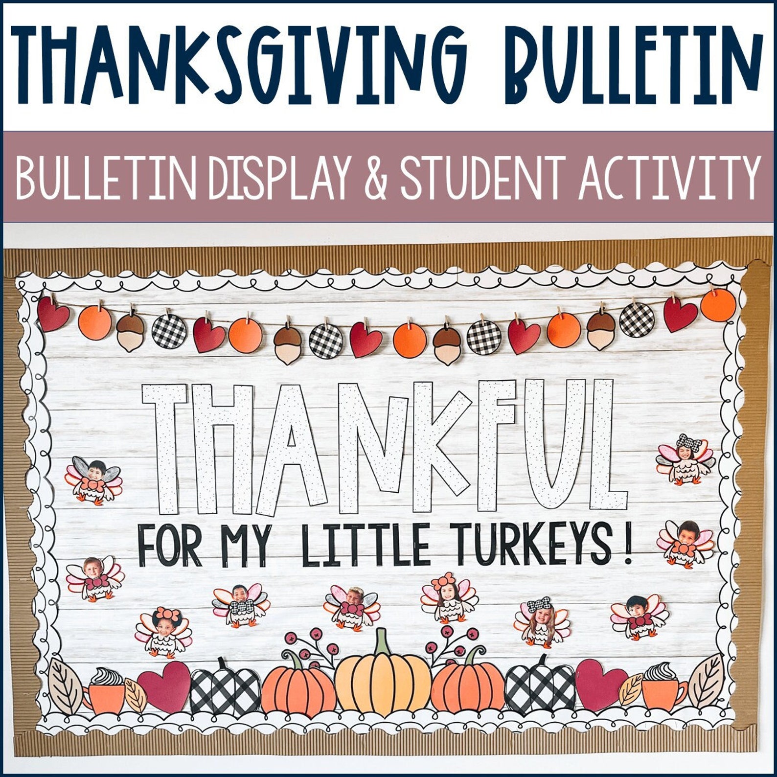 Thanksgiving Bulletin Board Kit & Student Activity - Etsy