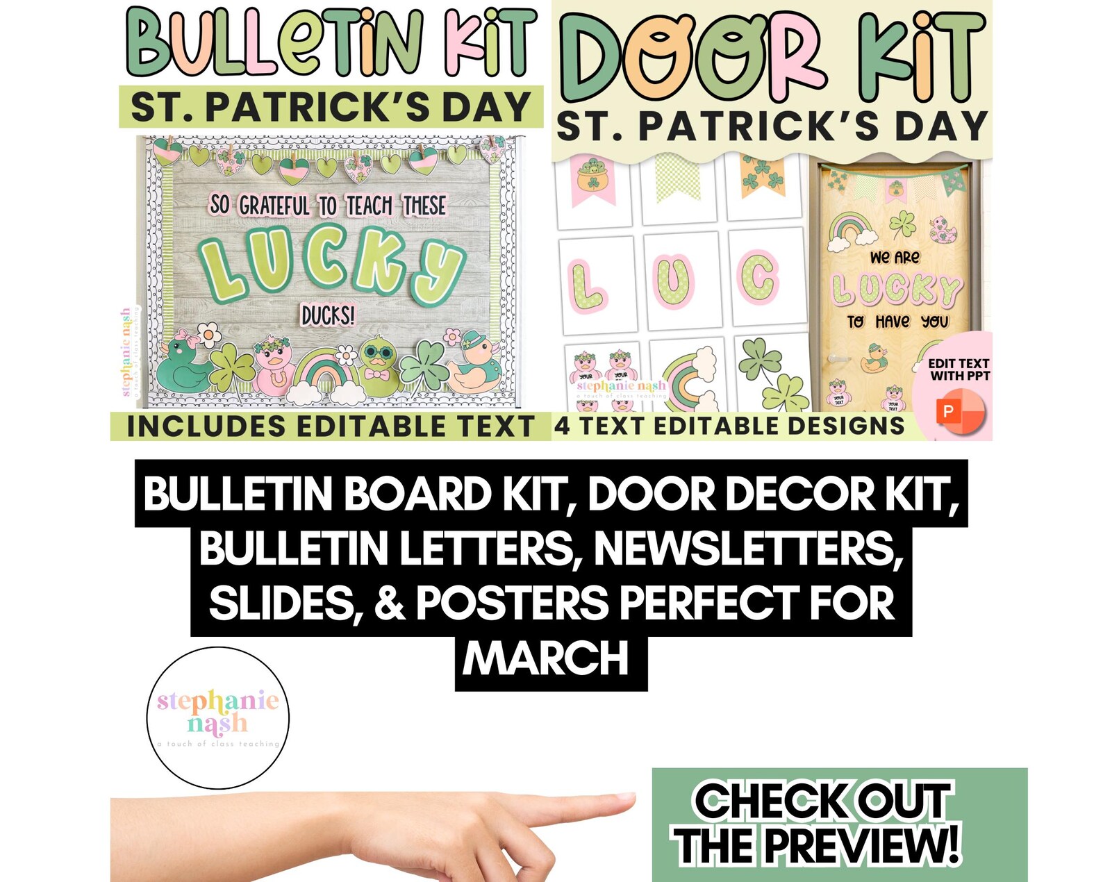 St. Patrick's Day Classroom Decor Bundle | Lucky Duck Bulletin Board ...