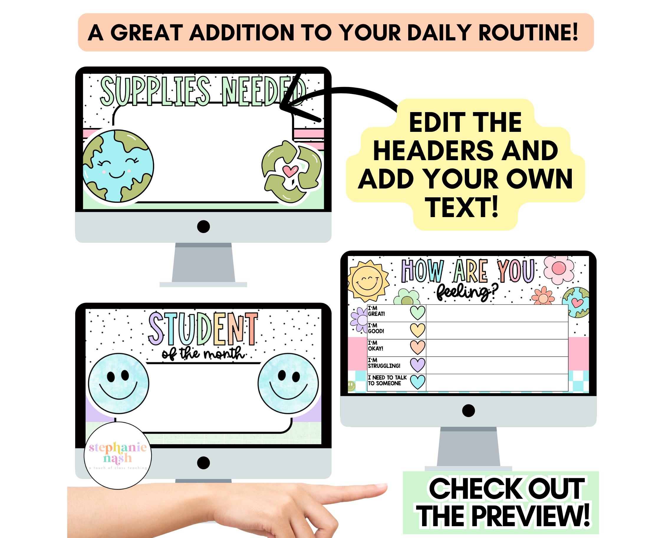 April Morning Slides Editable | Spring Daily Slides Editable | Spring ...
