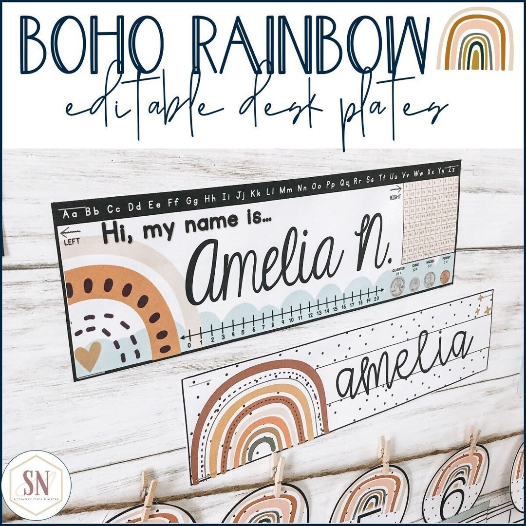Boho Rainbow Desk Plates - Etsy