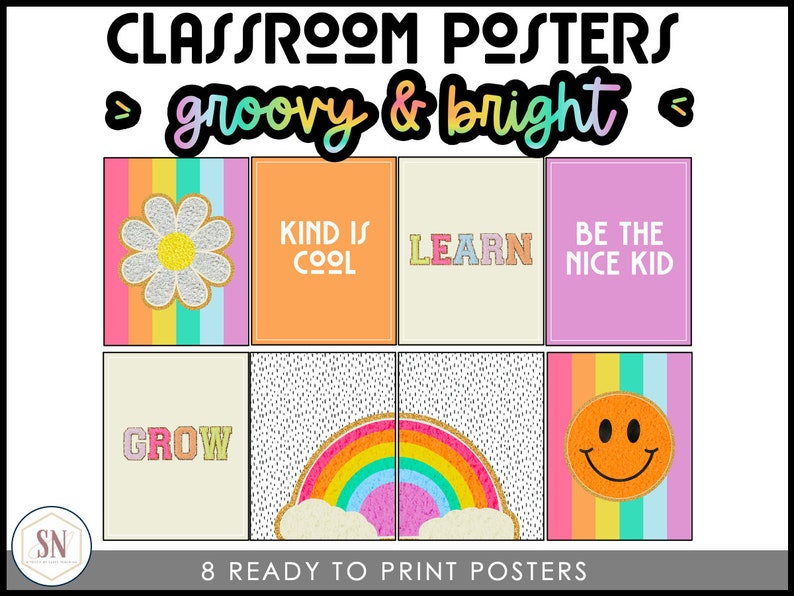 Groovy & Bright Classroom Decor Classroom Posters - Etsy