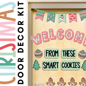 Christmas Door Decor | December Door Decor | Editable | Happy Holidays ...