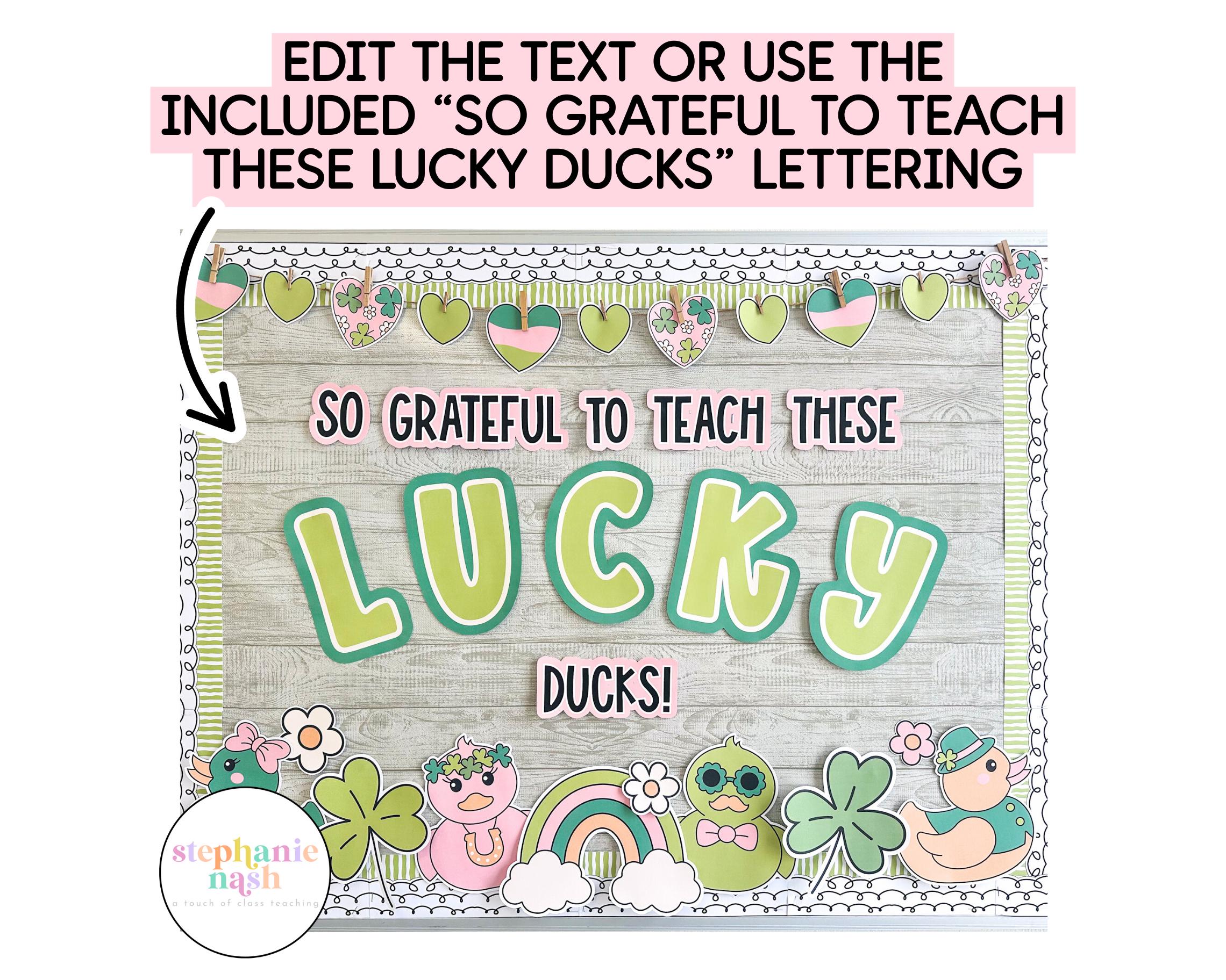 St. Patrick's Day Bulletin Board | Lucky Duck Classroom Decor for March ...