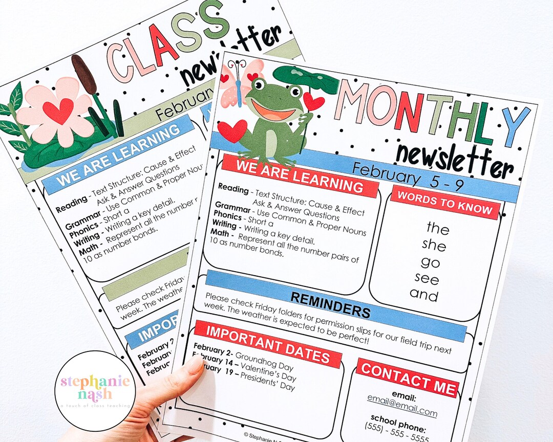 February Newsletters | Valentines Day Newsletter | February Newsletter ...