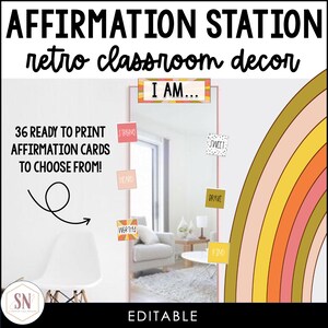Retro Classroom Decor | Affirmation Station - Etsy