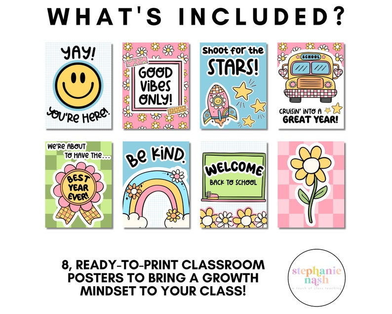 Back to School Growth Mindset Posters | Positive Bulletin Board Ideas ...