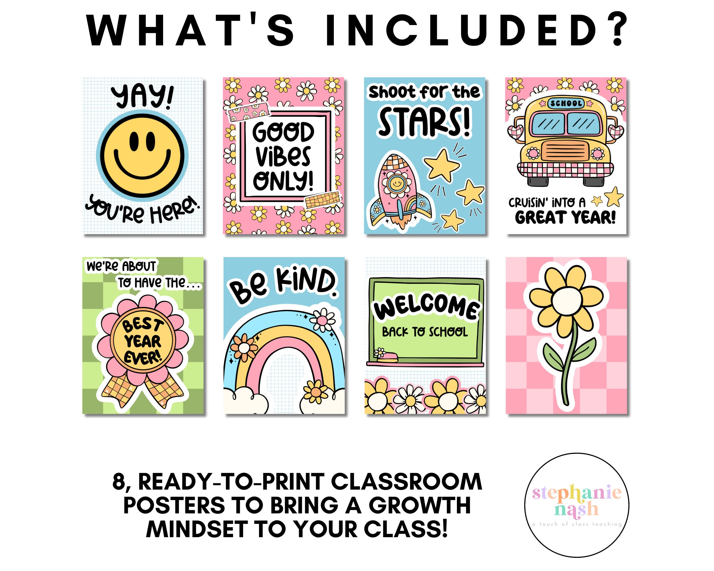 Back to School Growth Mindset Posters | Positive Bulletin Board Ideas ...