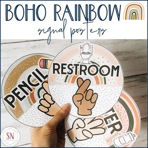 Boho Rainbow Hand Signal Posters - Etsy
