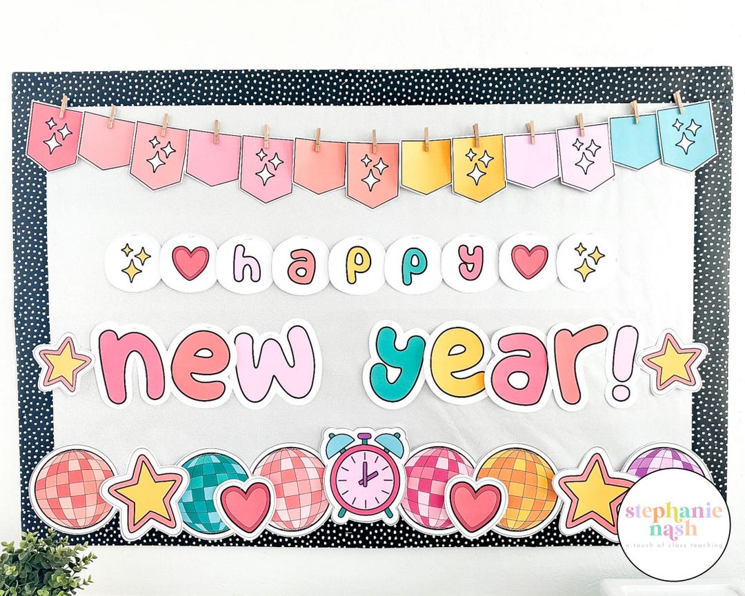 New Years Bulletin Board Kit | January Bulletin Board | 2025 New Year ...