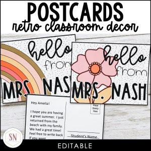 Retro Classroom Decor | Postcards - Etsy