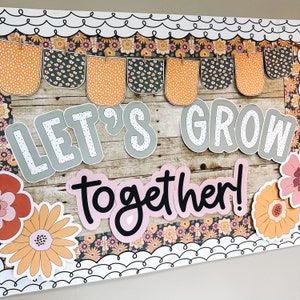 Fall Bulletin Board | Retro Flowers Bulletin Board - Etsy