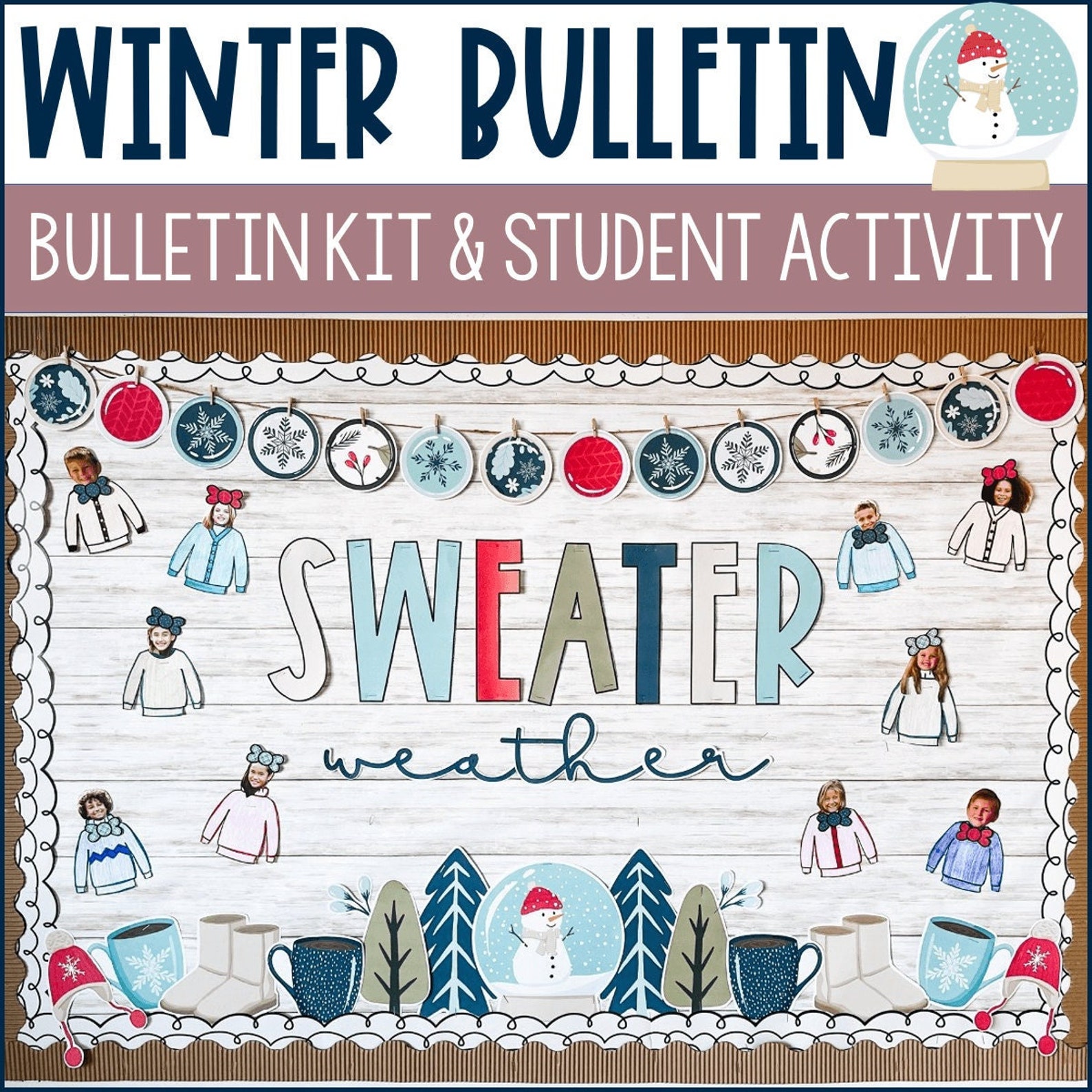 Winter Bulletin Board | Ugly Sweater Template | Winter Bulletin Boards ...