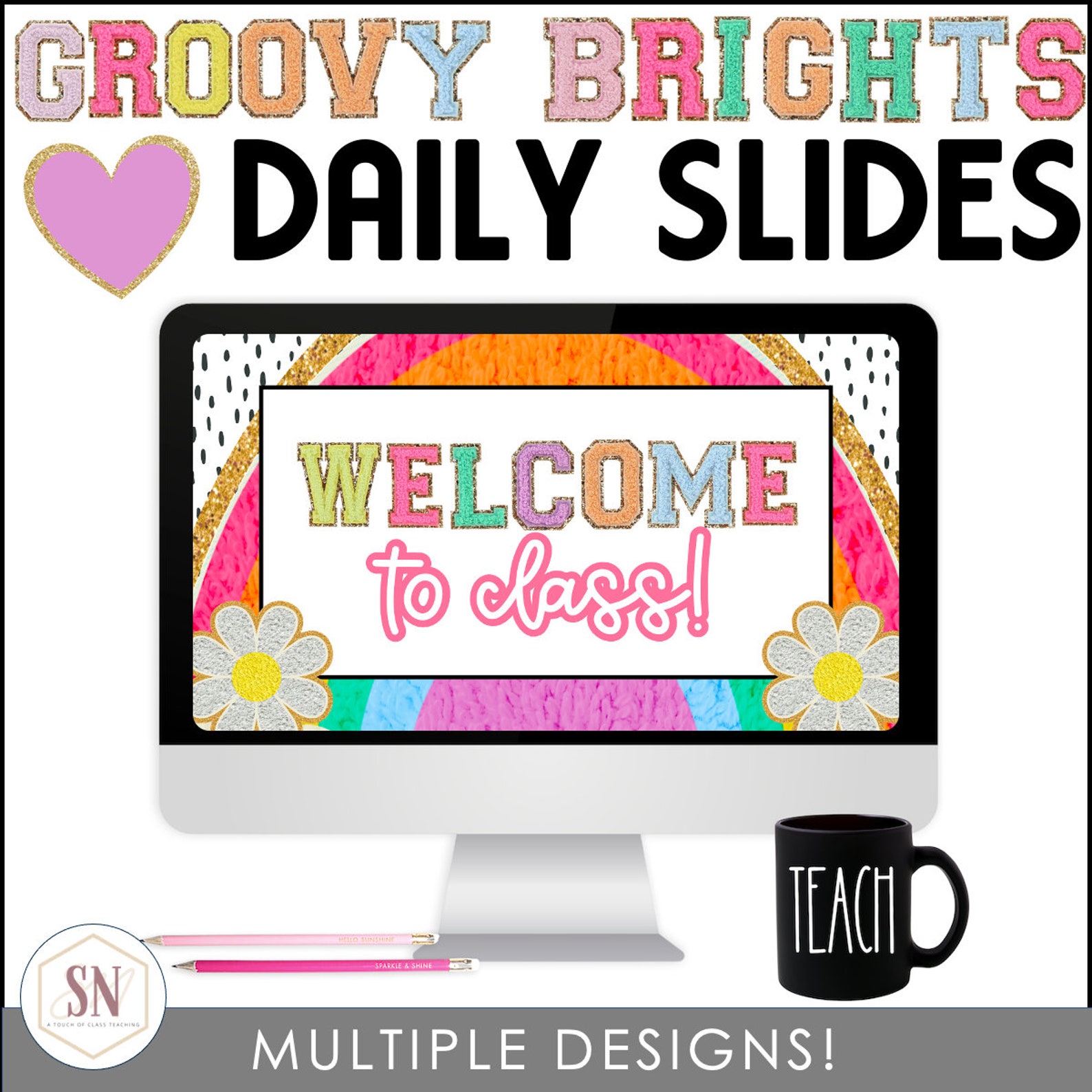 Groovy Classroom Decor Slides Template - Etsy