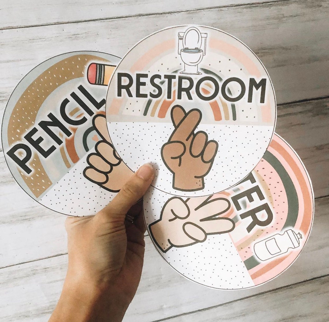 Boho Rainbow Hand Signal Posters | Etsy