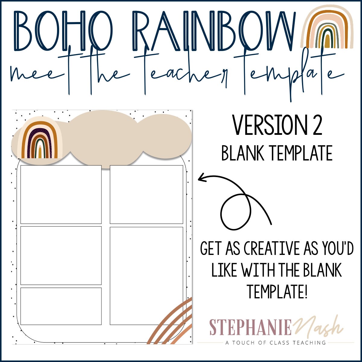 Boho Rainbow Meet the Teacher Templates - Etsy Australia