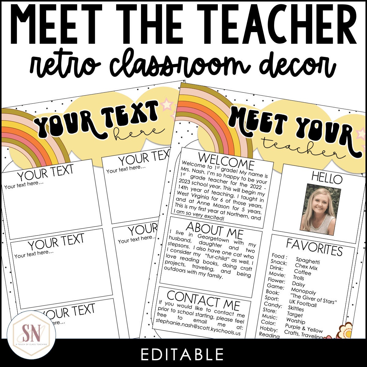 Retro Classroom Decor | Meet the Teacher Templates - Etsy