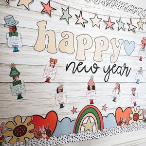 New Years Bulletin Board | Bulletin Board With Students' Photos | New ...