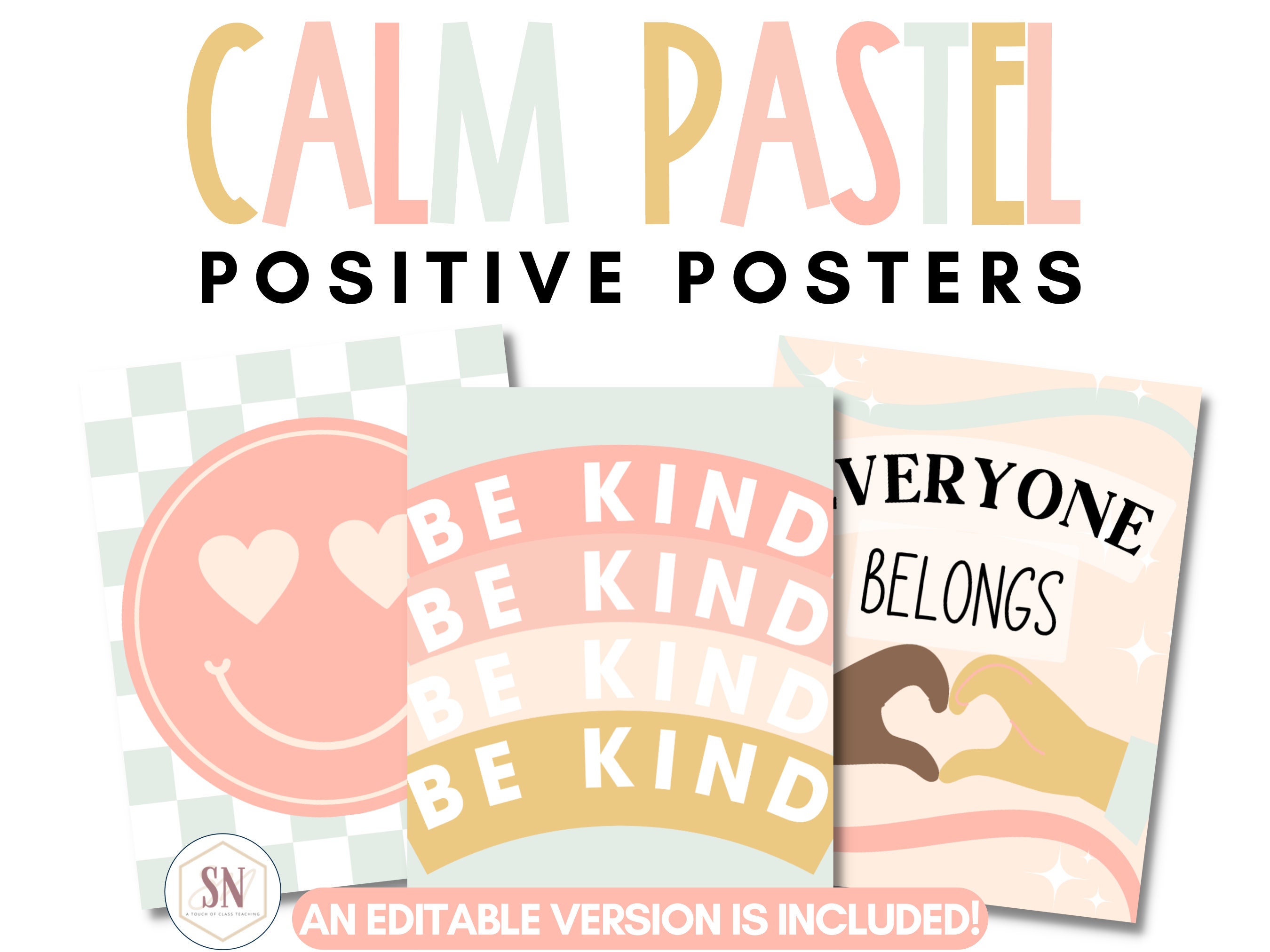 Calm Pastel Classroom Decor | Classroom Posters | Editable | - Etsy