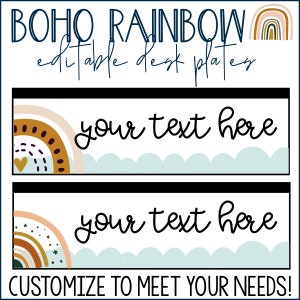 Boho Rainbow Desk Plates - Etsy