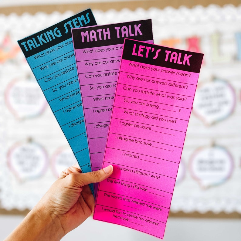 Groovy Classroom Decor | Math Talk Bulletin Board + Student Cards - Etsy