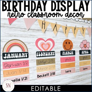 Retro Classroom Decor | Birthday Display - Etsy